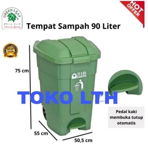 Jual TEMPAT SAMPAH BIO INJAK RODA SEGI 90 LTR GREEN LEAF 2009 BIO STEP