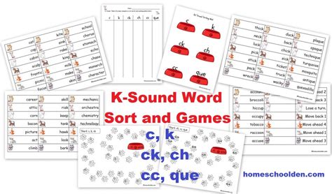 K Sound Spelling Word Sort Activities C K Ck Ch Cc Que