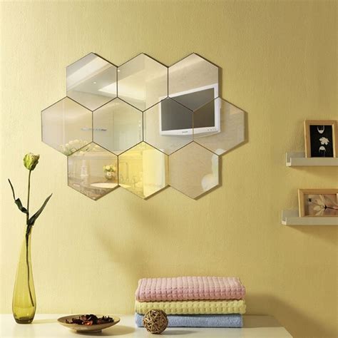 Lustro Heksagon Samoprzylepne Dekoracyjne Hexagon