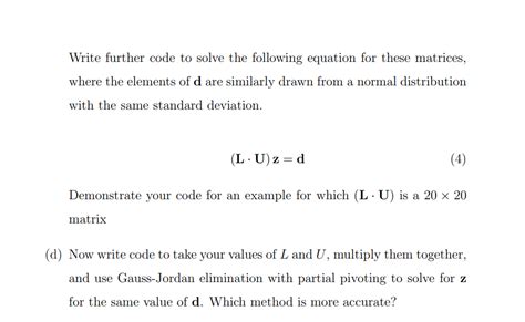 solved a consider a lower triangular matrix l whose