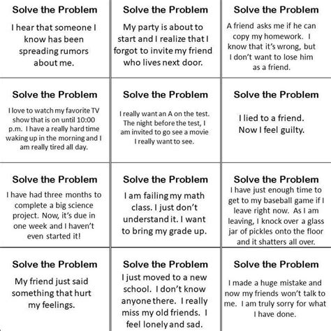 Problem Solving Picture Cards For Adults