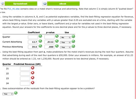 solved spreadsheet ebook the file p11 41 xlsx contains data