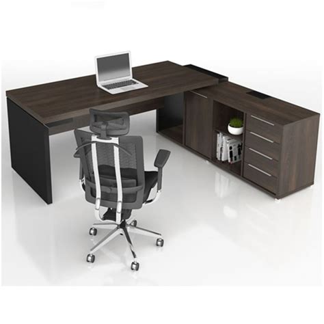 Mesa Diretor em L Gebb Work Linha Edge Vitrine Móveis