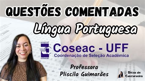 Questões de Português Banca COSEAC UFF Nível Superior YouTube