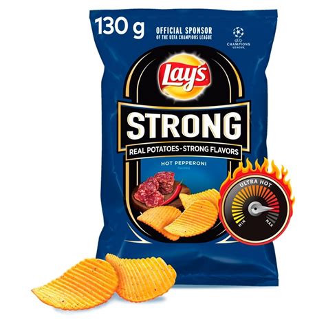 Lay S Strong Chipsy Ziemniaczane Karbowane O Smaku Pikantnego Pepperoni