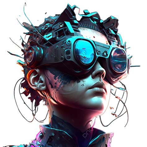 Cyberpunk Clipart Transparent Background Cyberpunk Neon Glow Facecam