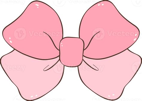 Pink Coquette Ribbon Bow Doodle Hand Drawn 36134147 PNG