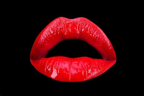 Primer Plano Boca Abierta Con Los Labios Rojos Foto Premium