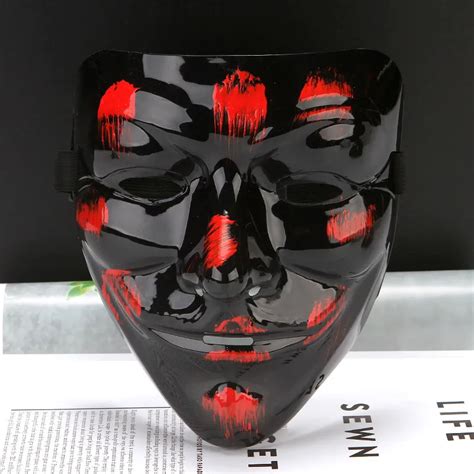 Movie Cosplay V For Vendetta Hacker Black Mask Anonymous Guy Fawkes