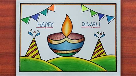 Diwali Drawing Diwali Poster Drawing For School Happy Diwali