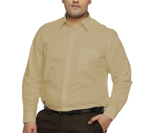 Camisa Social Masculina Plus Size Bege De Alta Qualidade Bom Pano