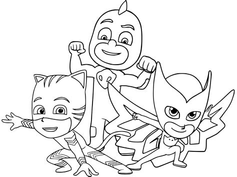 Imágenes de Pj Masks para colorear pintar y dibujar totalmente gratis
