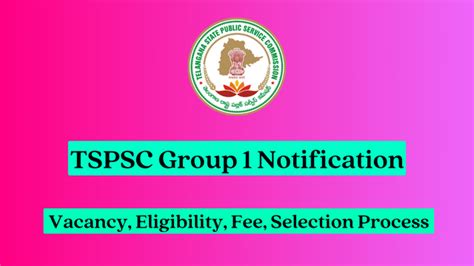 TSPSC Group 1 Notification 2024 For 563 Vacancies Mains Exam Date