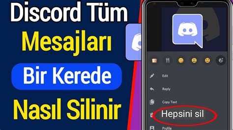 Discord T M Mesajlar Bir Anda Nas L Silinir Discord Mesaj