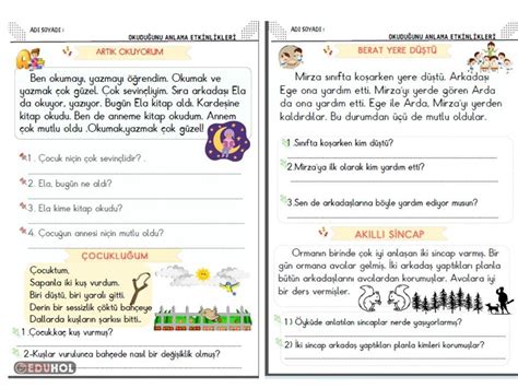 Okuduğunu Anlama Etkinliği Eduhol Ders Videoları İzle Online Test
