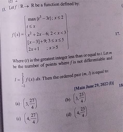 let f r→r be a function defined by [ f x left { begin{array}{l} max