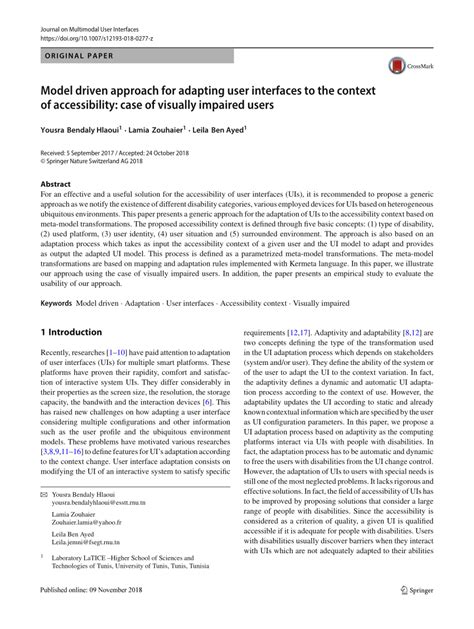 pdf model driven approach for adapting user interfaces to the context of accessibility case