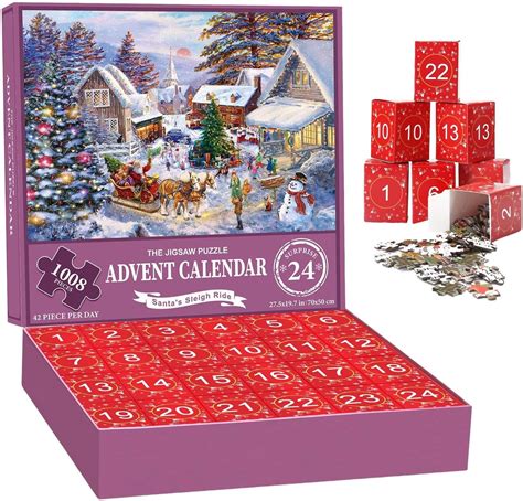 Puzzle Calendrier de l Avent de Noël 24 jours cadeau de puzzle de Noël
