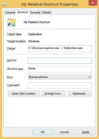 shortcut create with relative path tutorials