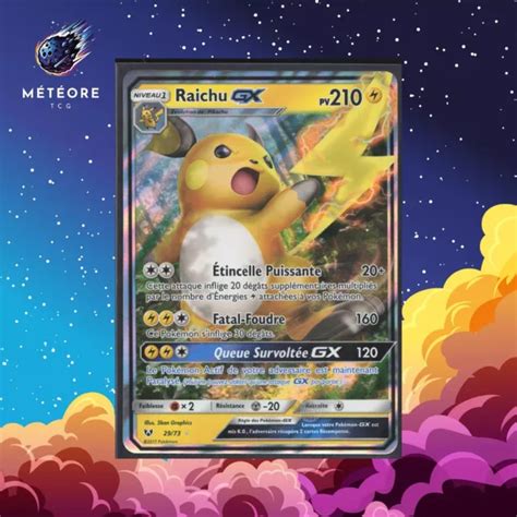 CARTE POKÉMON RAICHU GX 29 73 Soleil Lune Légendes Brillantes EUR 4