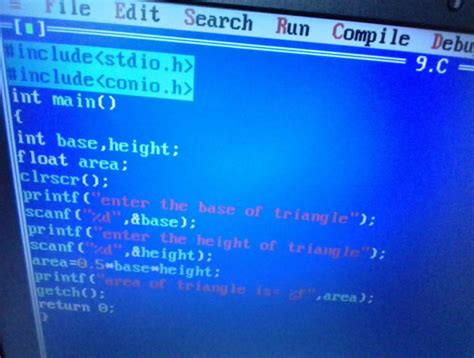c program to calculate area of triangle
