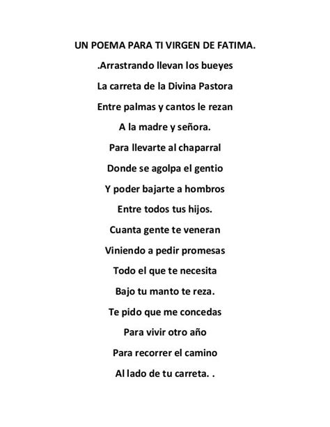 Un Poema Para Ti Virgen De Fatima Poemas Virgen Letras De Flores