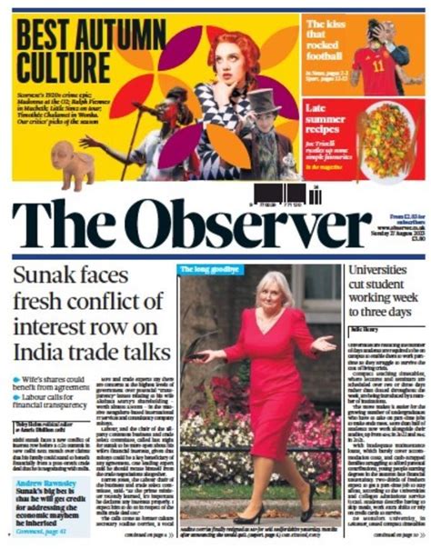 Observer Front Page Th Of August Tomorrow S Papers Today