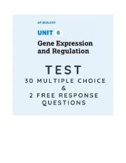 Apbiologyunit Testgeneexpressionandregulation Docx Ap Biology Unit