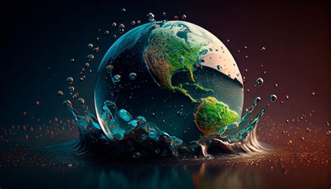 Día mundial del agua diseño de concepto de globo para el planeta tierra