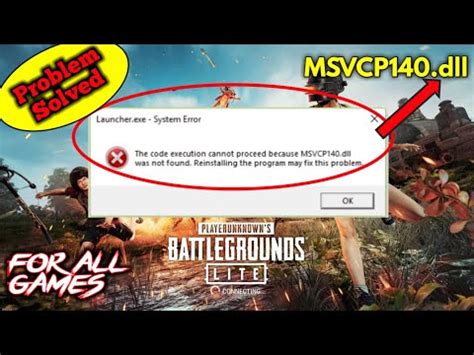 MSVCP140 Dll Error PUBG Problem Solved Problem While Installing Game