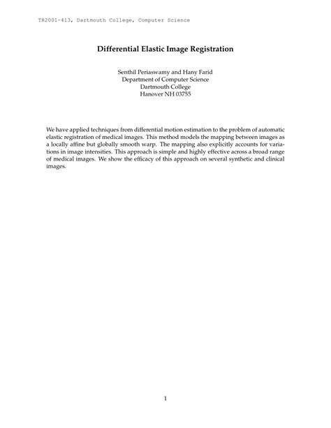 pdf differential elastic image registration