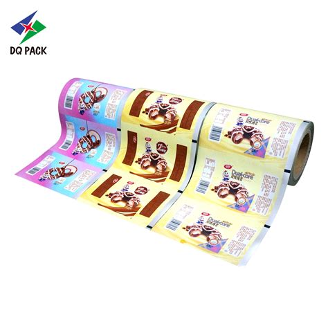 Dq Pack Custom Design Logo Hot Sealable Stock Roll Film For Milk Yogurt