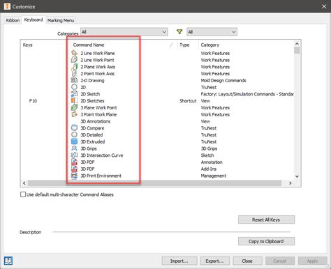 How To Add Shortcut Key For Commands That Do Not Exist Under Command