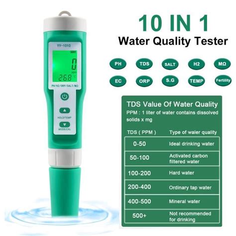 Testeur PH Piscine10 en 1 PH Mètre Électronique Haute Précision pour