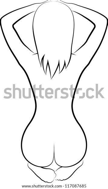 Sketch Naked Woman vector de stock libre de regalías 117087685