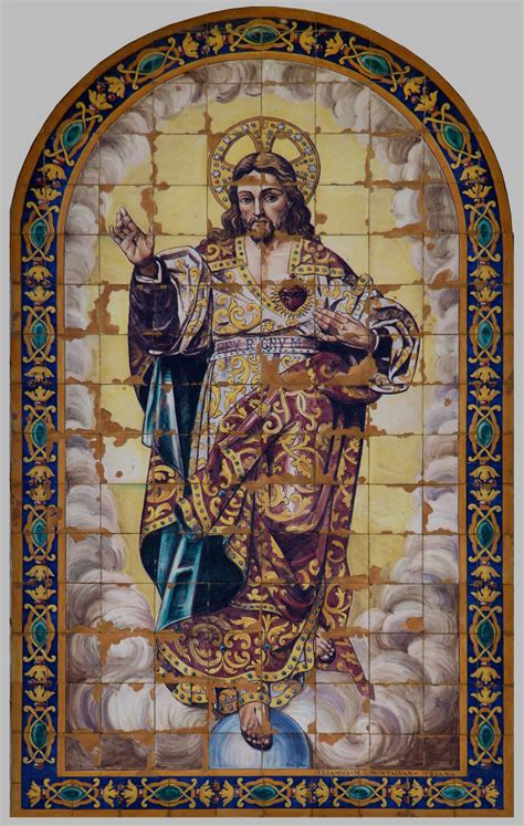 04202 Retablo cerámico Sagrado Corazón de Jesús Iglesia del Sagrado