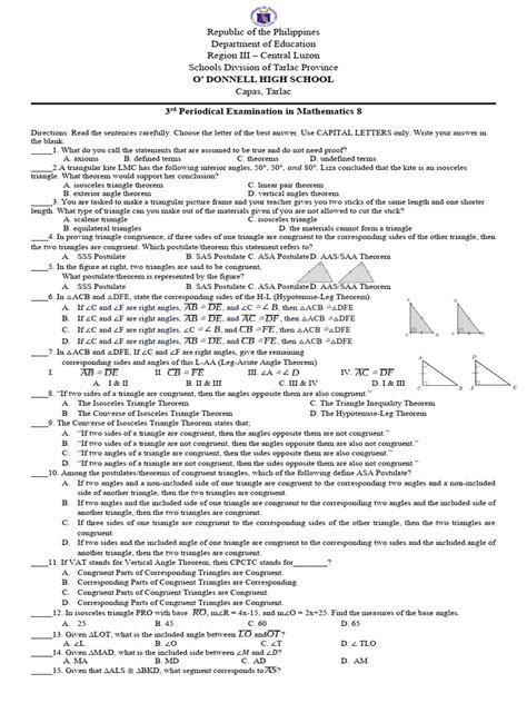 3rd periodical test pdf triangle euclidean plane geometry