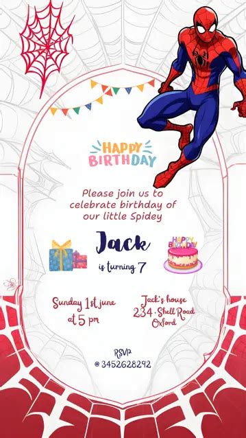 Spider Man Birthday Invitation Birthday Invitation Card