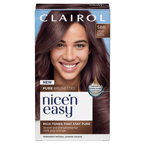 Clairol Nicen Easy Pure Brunettes 5bb Medium Blush Brown Hair Superdrug