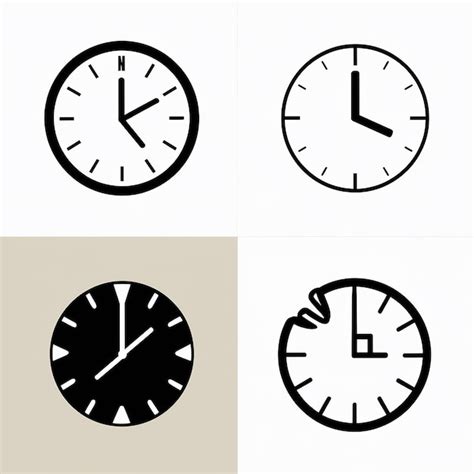 Cuatro Iconos De Reloj Diferentes Vector Premium Generado Con IA