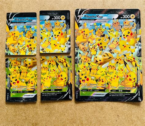 Karta Pokemon Pikachu 4 małe i jedna duża Warszawa Kup teraz na