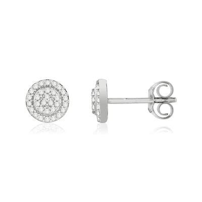 Boucles D Oreilles Or Blanc Diamants Maty