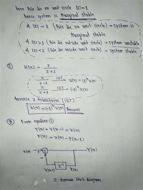 for a causal lti discrete time system described by the difference equation homeworklib