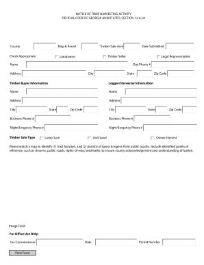 Fillable Online Rule Notification Of Timber Harvesting