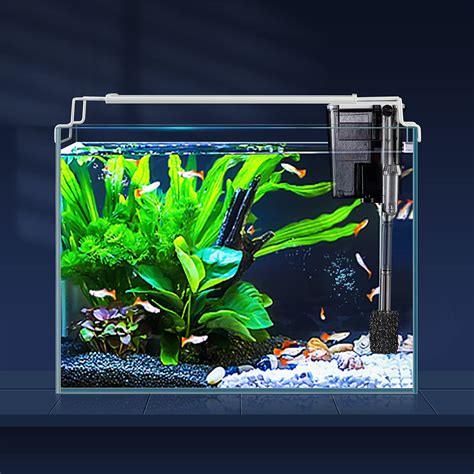 LAQUAL Aquarium Starter Kit 3 Gal Rimless Glass Low Iron Fish Tank