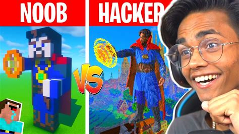 Minecraft Noob Vs Hacker I Cheated In A Build Challenge Youtube