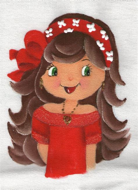 boneca pintada Moranguinho Artesanato bonecas de pano Padrões para