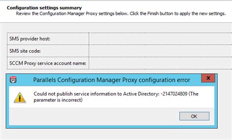 KB Parallels Parallels Proxy Configuration Fails Could Not Publish