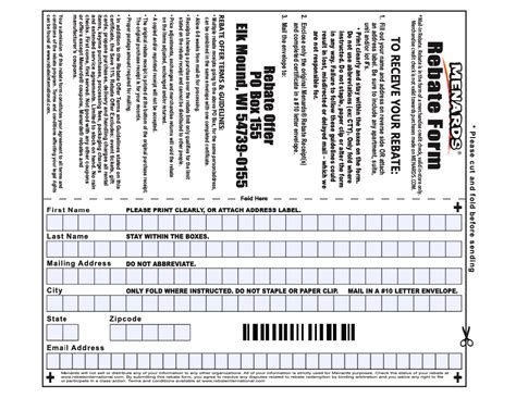 Menards Rebate Form October Printable Form