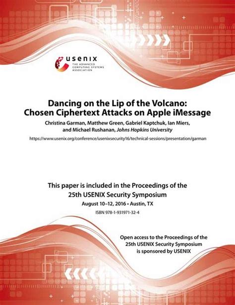 chosen ciphertext attacks on apple imessage [pdf] hackernews udocz
